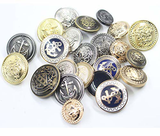 GetUSCart- 11 Piece Vintage Antique Brass (Bronze) Metal Blazer Button ...