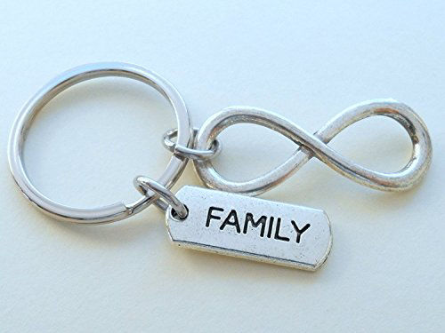 GetUSCart- Family Tag with Silver Tone Infinity Symbol Keychain - For ...