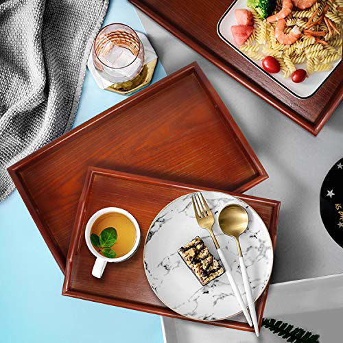 GetUSCart- Reliancer Set of 3 Large Wooden Serving Trays w/Handles ...