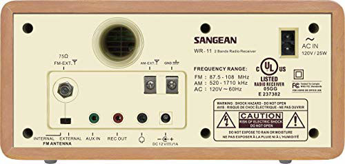 GetUSCart- Sangean WR-11 Wood Cabinet AM/FM Table Top Analog Radio Wooden