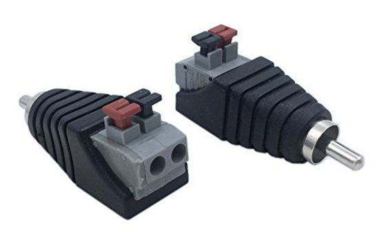GetUSCart- CERRXIAN Speaker Phono RCA Male to 2 Screw Terminal Strip Audio Video Spring Press ...