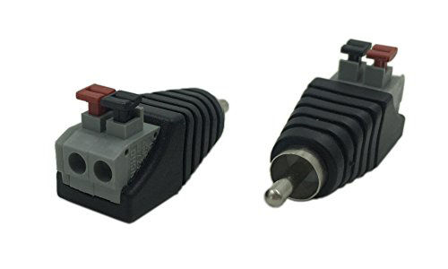 GetUSCart- CERRXIAN Speaker Phono RCA Male to 2 Screw Terminal Strip Audio Video Spring Press ...