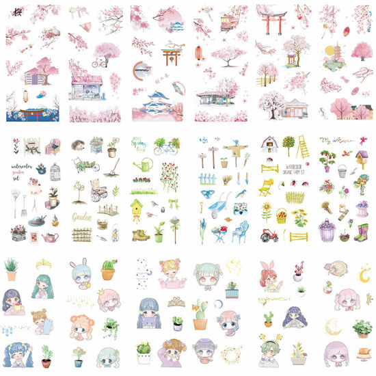 GetUSCart- Kawaii Stationery Sticker Set (Assorted 18 Sheets) Pink ...