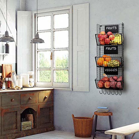 GetUSCart- Granrosi Wall Mounted Fruit And Vegetable Wire Baskets Set ...