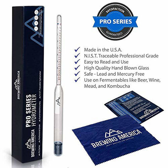 GetUSCart- American-Made Specific Gravity Hydrometer Alcohol ABV Tester ...