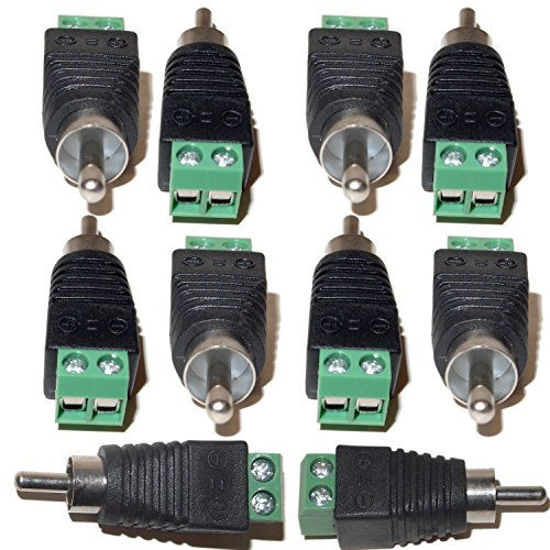 GetUSCart- Evertech 10 Pcs. RCA Male Jack to Audio Video Screw Terminal ...