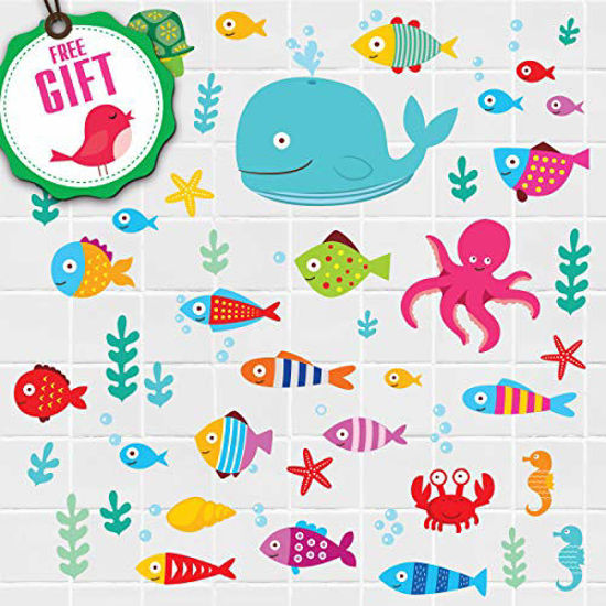 GetUSCart- Ocean Fish Wall Decals - Sea Whale Turtle Tropical Creatures ...