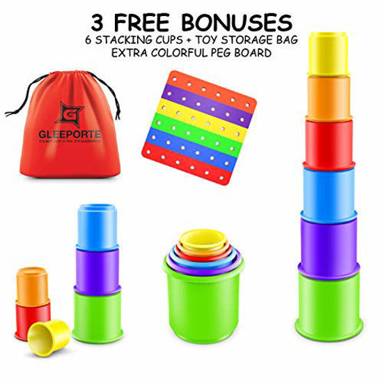 GetUSCart- Stacking Peg Board Set Toy | JUMBO PACK | 60 Pegs & Board ...