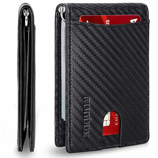 GetUSCart- RUNBOX Minimalist Slim Wallet for Men with Money Clip RFID ...