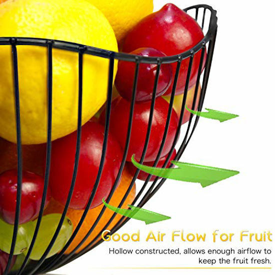 GetUSCart- DMAR Wire Fruit Basket Black Fruit Bowl for Kitchen Counter ...