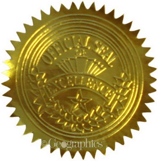 GetUSCart- Geographics Gold Foil Certificate Seals, Embossed, Set of ...