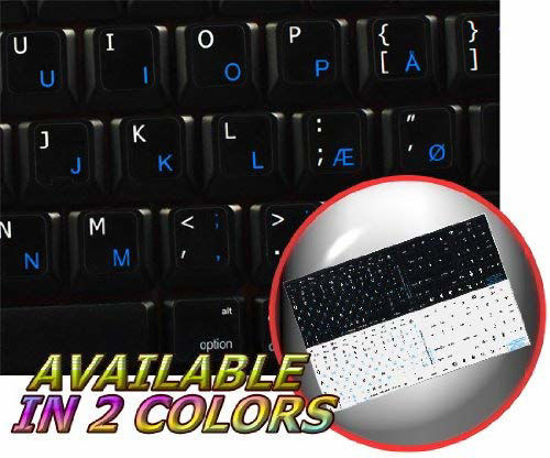 GetUSCart- MAC ENGLISH-DANISH KEYBOARD STICKER ON BLACK BACKGROUND