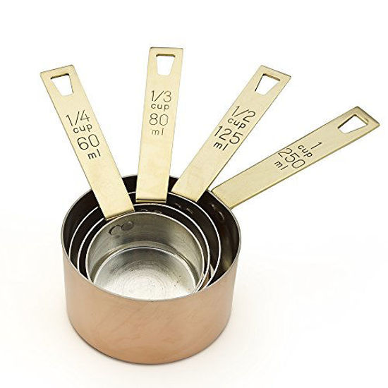 GetUSCart- Kuprum Solid Health Natural Copper Measuring Cup Set With ...