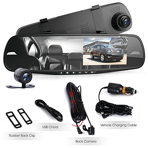 GetUSCart- Pyle Dash Cam Rearview Mirror - 4.3? DVR Monitor Rear View ...