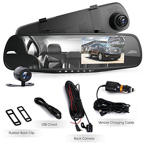 GetUSCart- Pyle Dash Cam Rearview Mirror - 4.3? DVR Monitor Rear View ...