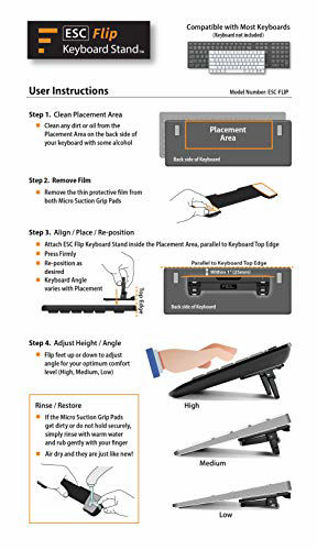 GetUSCart- ESC Flip Computer Keyboard and Laptop Stand with 3 ...