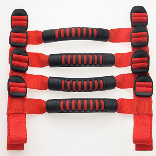 GetUSCart- 4 x Grab Handles Grip Handle Red Holder Roll Bar Grab ...