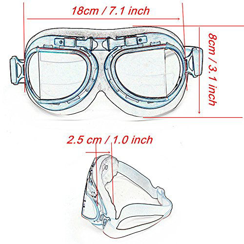 GetUSCart- evomosa Motorcycle Goggles Vintage Pilot Style Cruiser ...