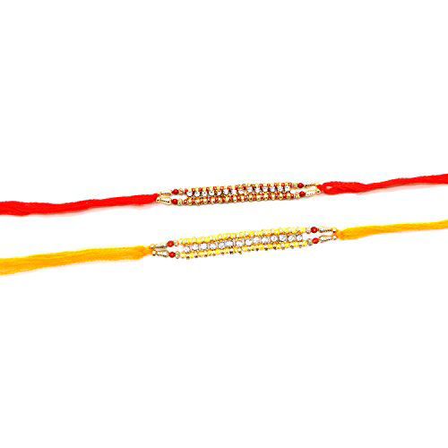 Getuscart Set Of Two Rakhi 14 Stone Rakhi Thread Raksha Bandhan T For Your Brother Vary