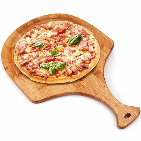 GetUSCart- Bamboo pizza peel, Wood Serving Pan, Cheese and Charcuterie ...