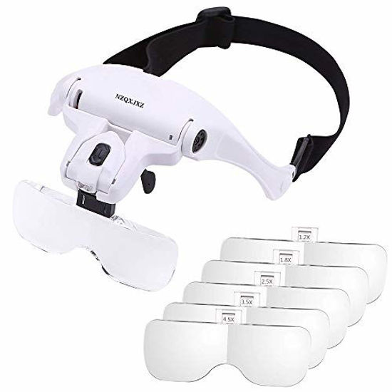 GetUSCart- Headband Magnifier Glasses LED Magnifying Loupe Head Mount ...