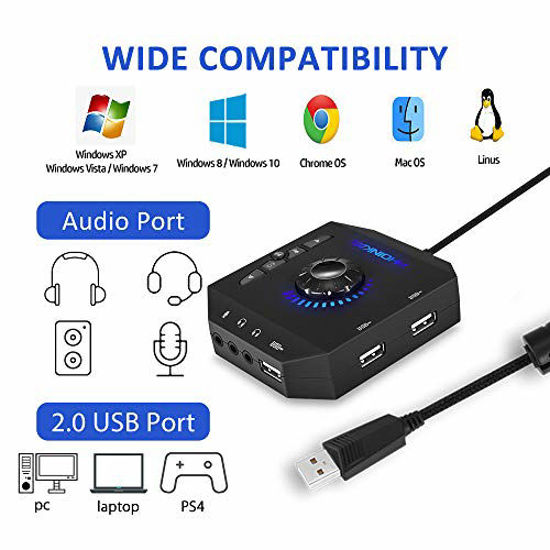 GetUSCart- PHOINIKAS External Sound Card, USB Audio Adapter with 3.5mm ...