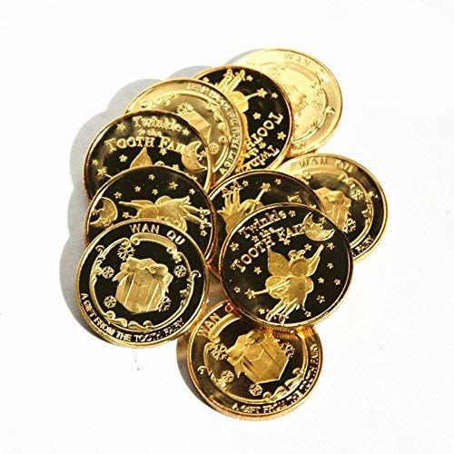 GetUSCart- IVLWE Tooth Fairy Coin [4pcs] Tooth Fairy Golden Coin ...