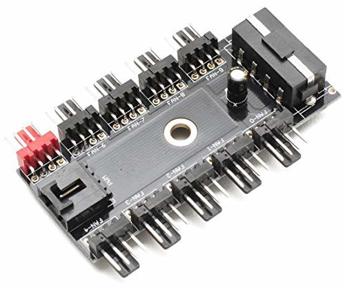 GetUSCart- Chassis Fan Hub CPU Cooling 10 Port 12 V Molex to PWM ...