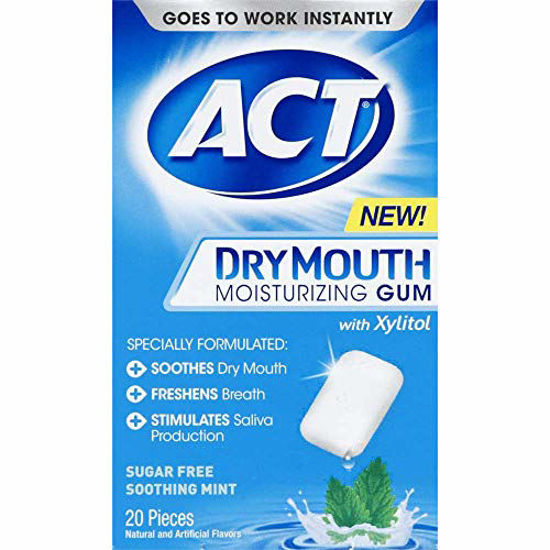 GetUSCart- ACT Dry Mouth Moisturizing Gum, Soothing Mint, Sugar Free ...