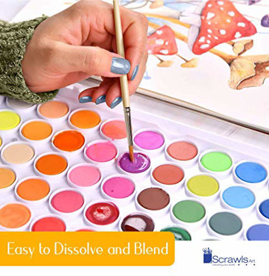 GetUSCart- Watercolor Cake Set, 36 Watercolor Paint Set and 12 Paint ...