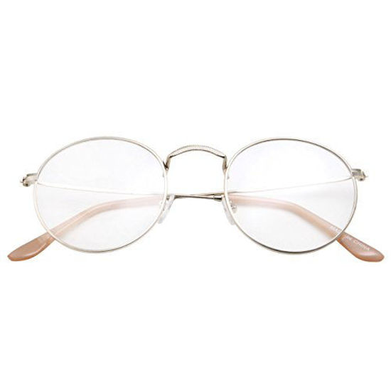 GetUSCart- Retro Round Clear Lens Glasses Metal Frame - Gold