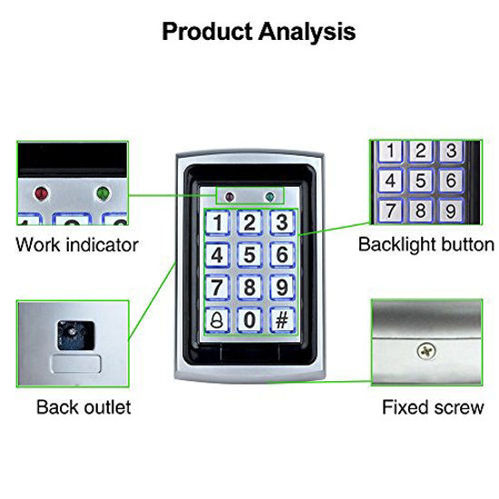 GetUSCart- LIBO Waterproof Access Control Keypad Proximity RFID Controller, Suitable for Single ...
