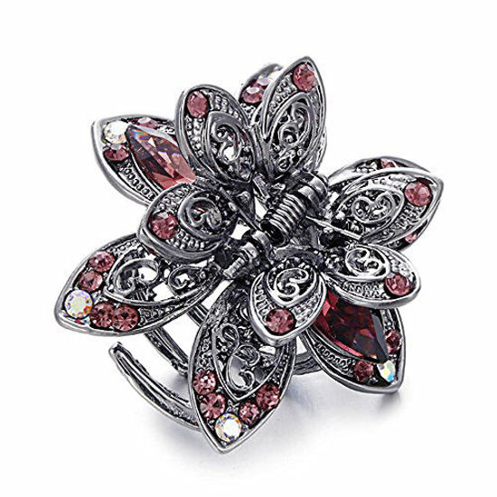 GetUSCart- ISKYBOB Set of 3 Vintage Metal Jaw Clips Rhinestone Hair ...