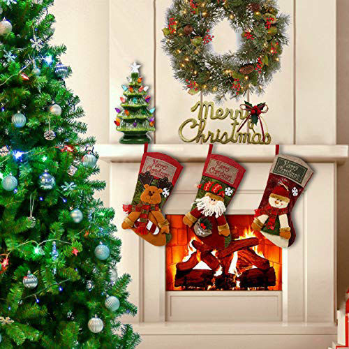 GetUSCart- Sunnyglade 3PCS 18" Christmas Stocking Classic Large ...