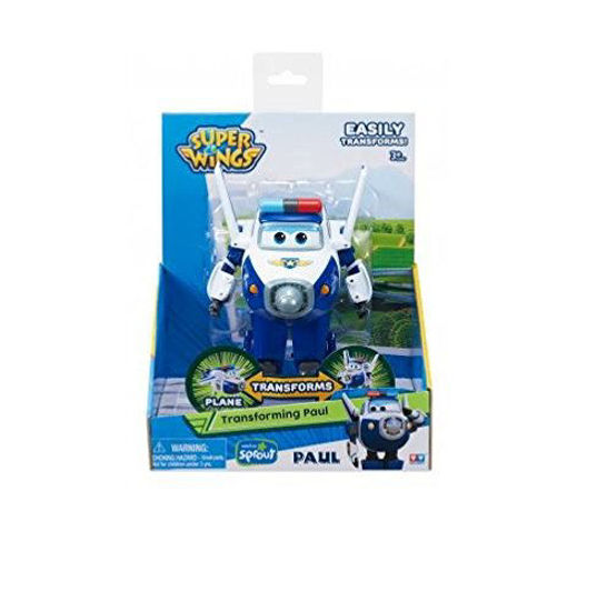 GetUSCart- Super Wings - Transforming Paul Toy Figure, Plane, Bot, 5" Scale