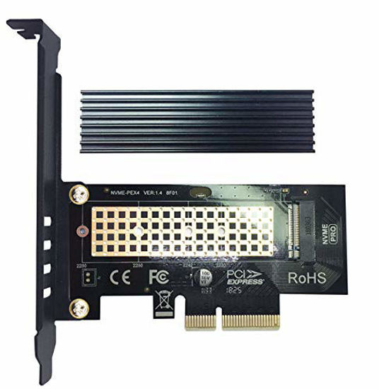 GetUSCart- GLOTRENDS M.2 PCIE NVME Adapter Card with Full Covering Aluminum Heatsink for PC ...