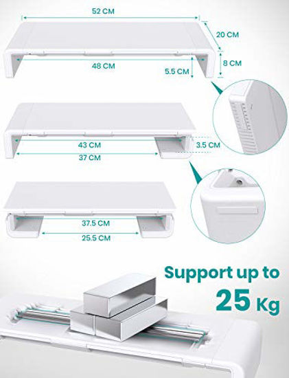 GetUSCart- Foldable Monitor Stand Riser, Klearlook 3 Width Adjustable ...