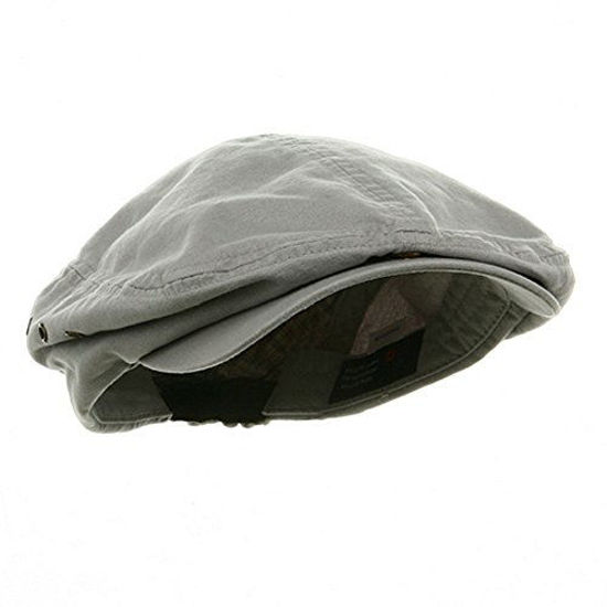 GetUSCart- Washed Canvas Golfing Beret Ivy Ascot Cabbie Cap Light Grey