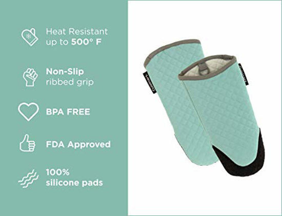 GetUSCart- Cuisinart Silicone Oven Mitts, 2pk - Heat Resistant Quilted ...