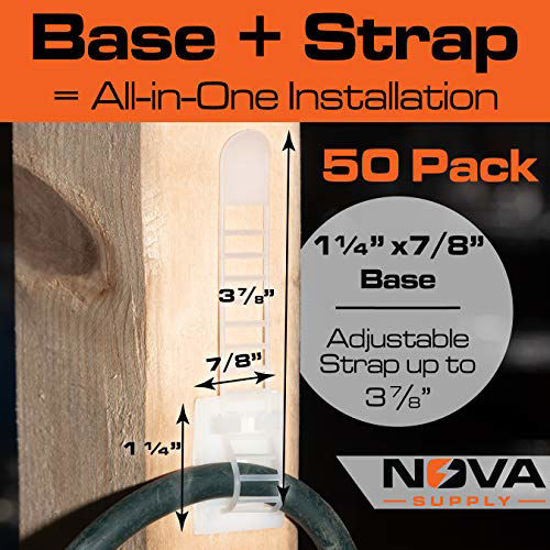 GetUSCart- Pro-Grade, Adhesive-Backed Cable Straps 50 Pack. High ...