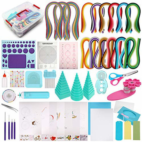 GetUSCart MDLUU Paper Quilling Kit with 1860 Strips and Quilling Tools and Storage Box Paper Quilling Craft Great for DIY Learning Class Home Decoration Birthday Gift