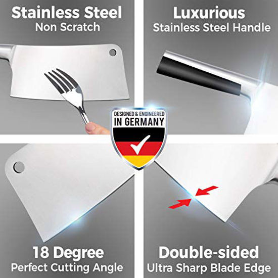 GetUSCart- Mueller 7-inch Meat Cleaver Knife, Stainless Steel ...