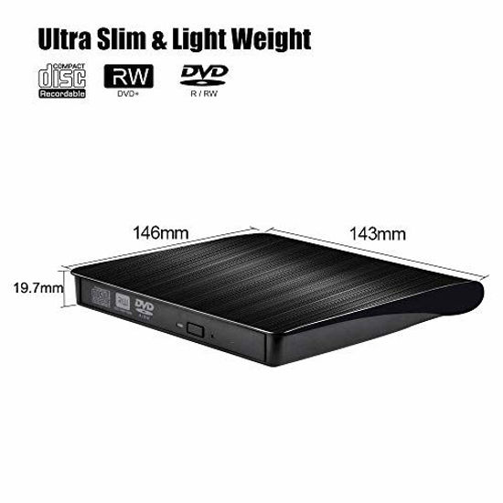 GetUSCart- External DVD Drive, USB 3.0 Portable CD/DVD+/-RW Drive/DVD ...