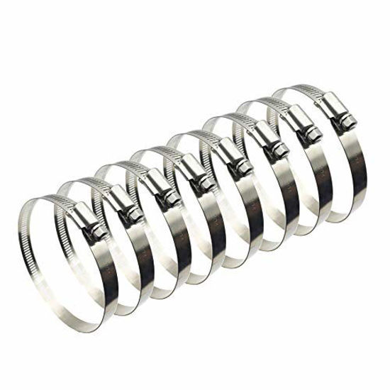 GetUSCart- EesTeck 8Pcs 3" Adjustable 304 Stainless Steel Duct Clamps ...