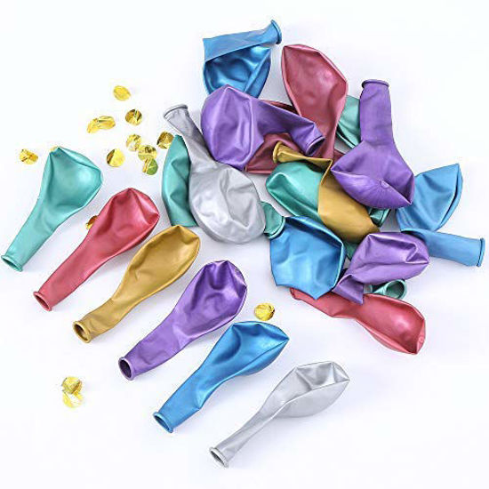 GetUSCart- Party Balloons 12inch 50pcs Assorted Color Metallic Latex ...