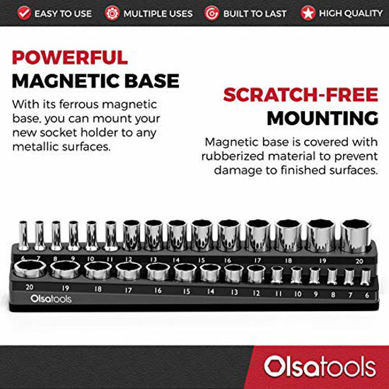 GetUSCart- Olsa Tools Magnetic Socket Holder | 3/8-inch Drive | Metric ...