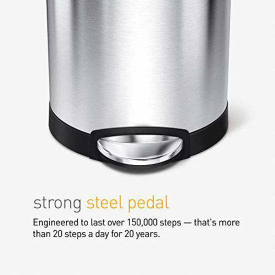 GetUSCart- simplehuman 10 Liter / 2.3 Gallon Stainless Steel Small Semi ...