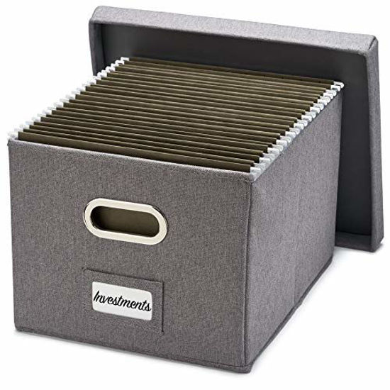 GetUSCart- Aesthetic File Organizer Box - Collapsible Linen File ...