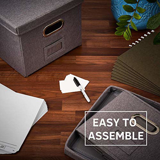GetUSCart- Aesthetic File Organizer Box - Collapsible Linen File ...