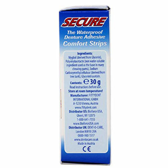 GetUSCart- Secure Denture Adhesive Comfort Strips, 15 Strips, Pack of 4